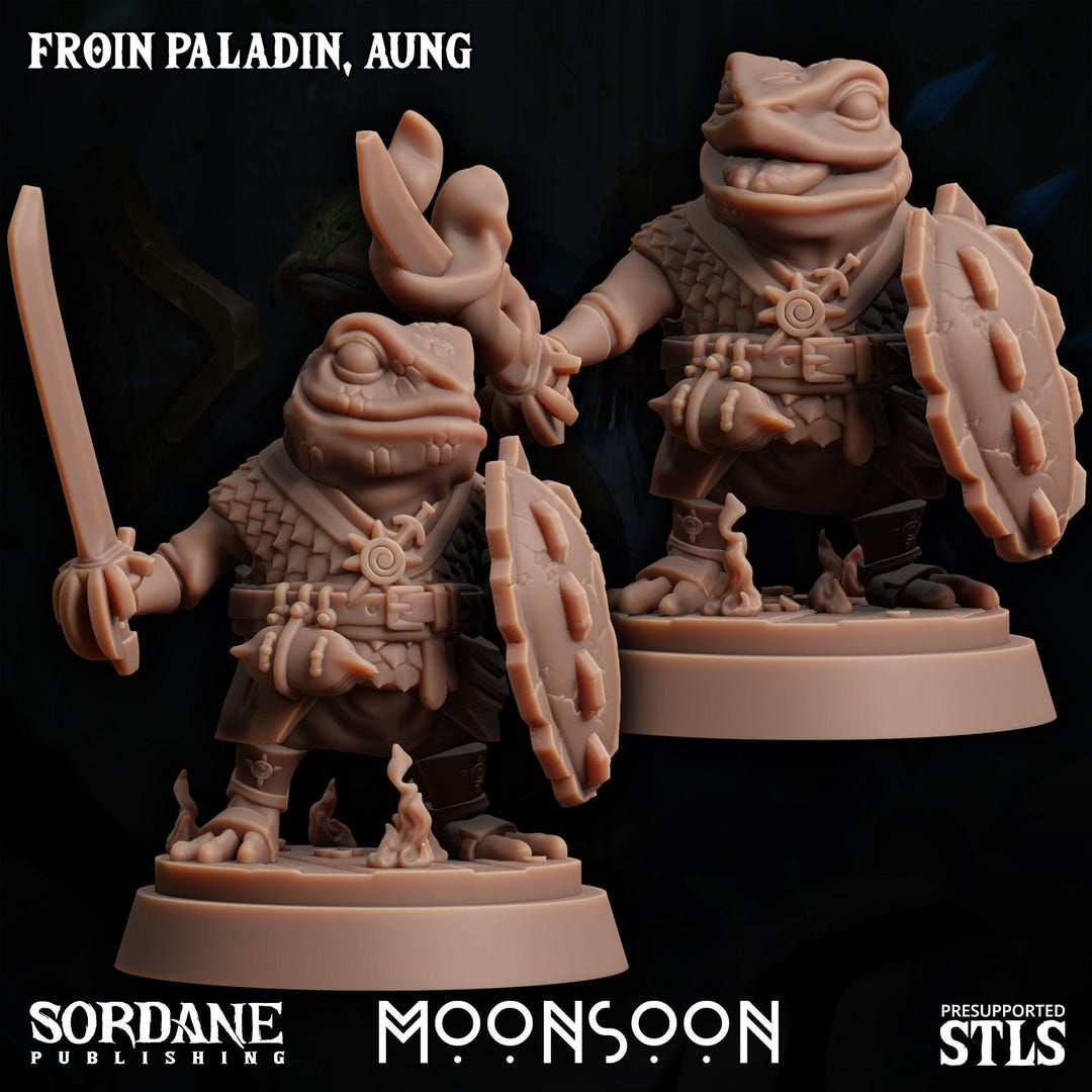 Froin Paladin Aung (frogfolk) - 3d Printed Miniature Sculpted by ...