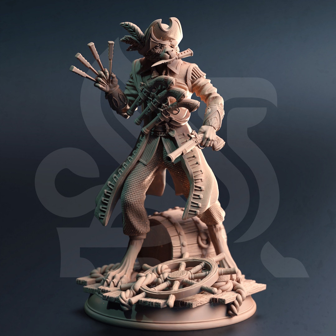 Catfolk Corsair Kara'ta Tabaxi Rogue 3d Printed Miniatures Sculpted by ...