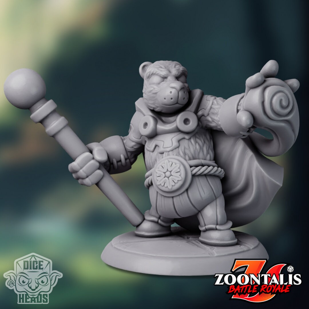 Bear Wizard - 3d Printed Miniatures Sculpted by Dice Heads - Etsy