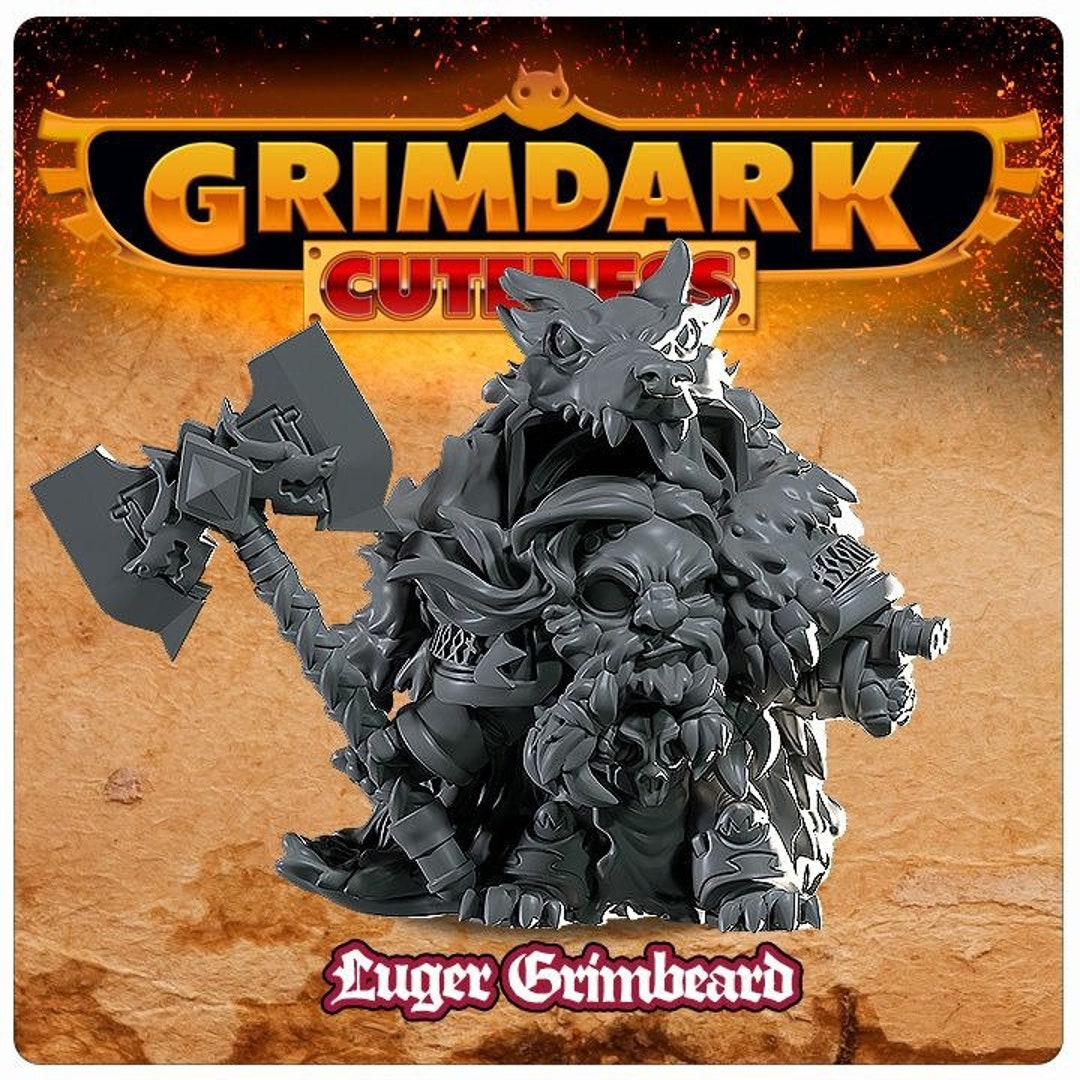 Luger Grimbeard 3d Printed Grimdark Cuteness Chibi Miniature - Etsy
