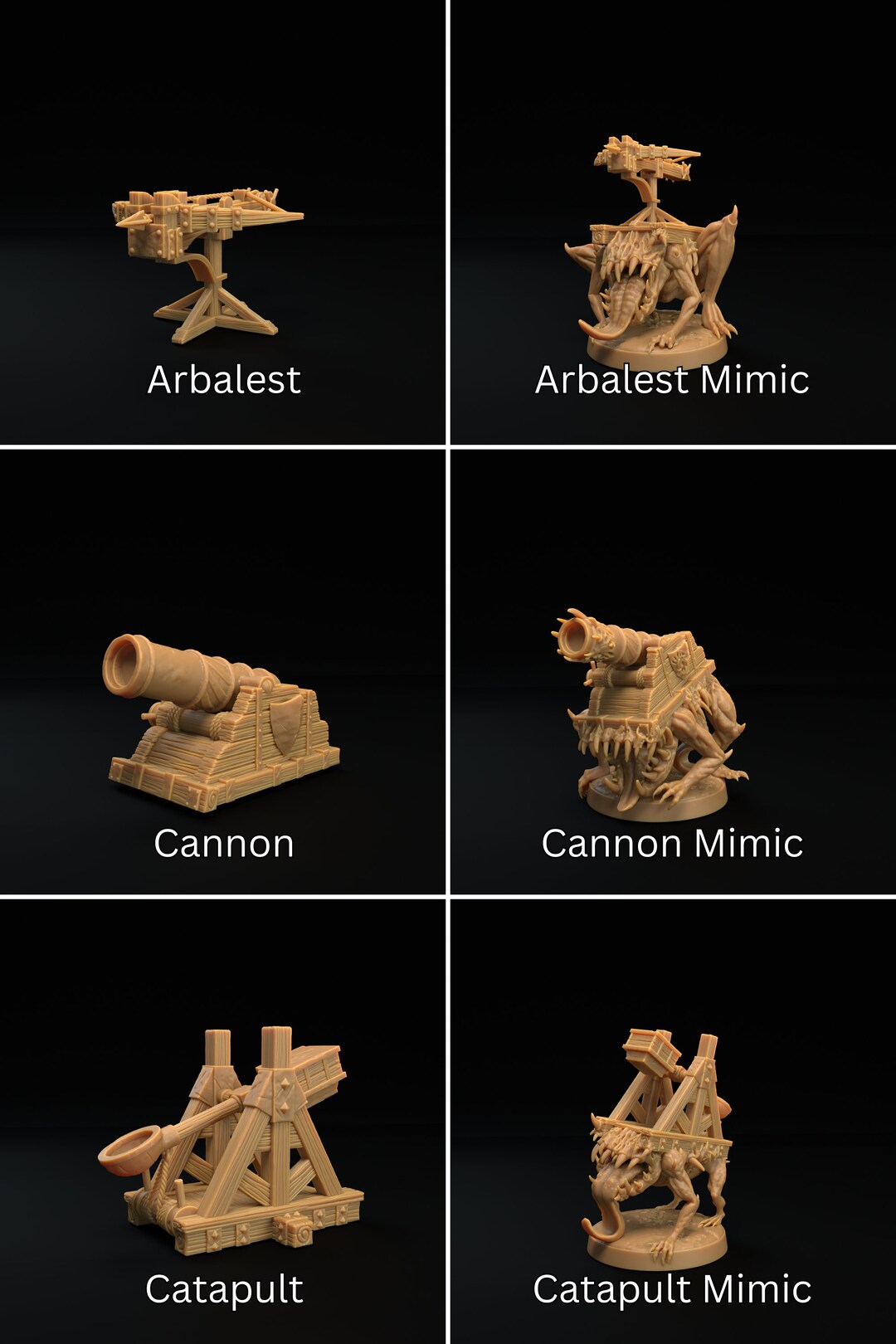 Siege Weapon Mimics - 3d Printed Miniatures Sculpted by Dragon Trappers ...