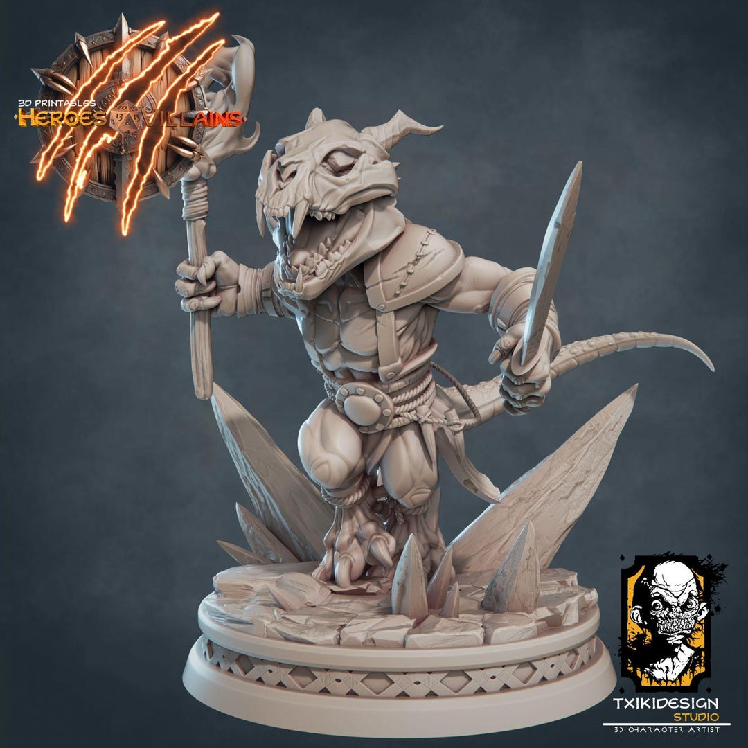 Grix, Kobold Fire Sentinel - 3d Printed Miniature Sculpted by Txiki ...