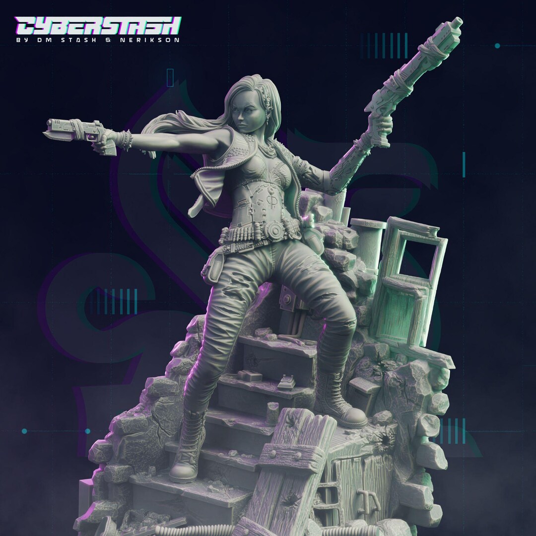 Cyberpunk Biker Girl Outlaw - Dahlia "dolly" Hood (diorama Pose) - 3d ...