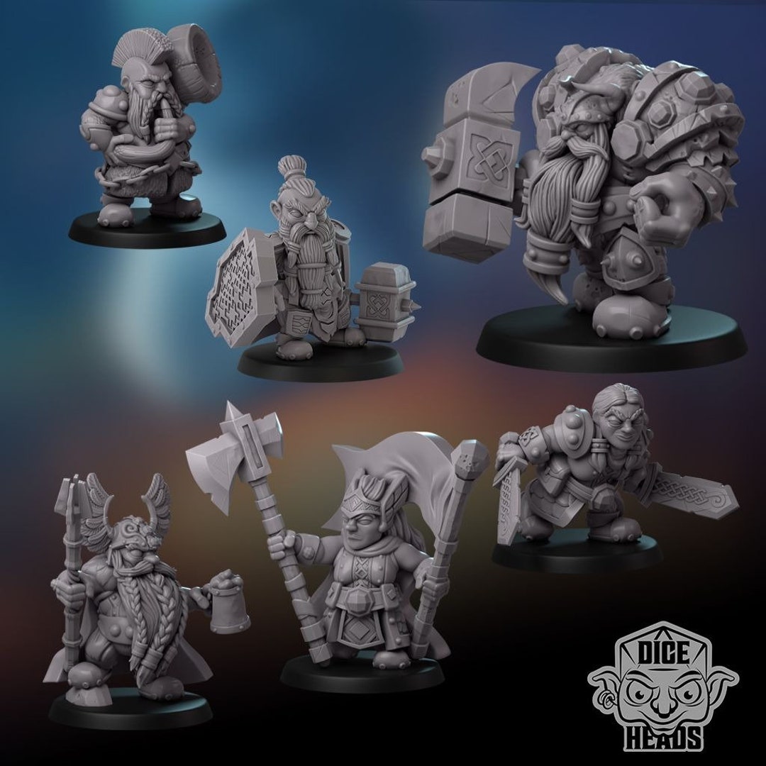 Iron Dwarves Warband 3d Printed Miniature by Diceheads - Etsy
