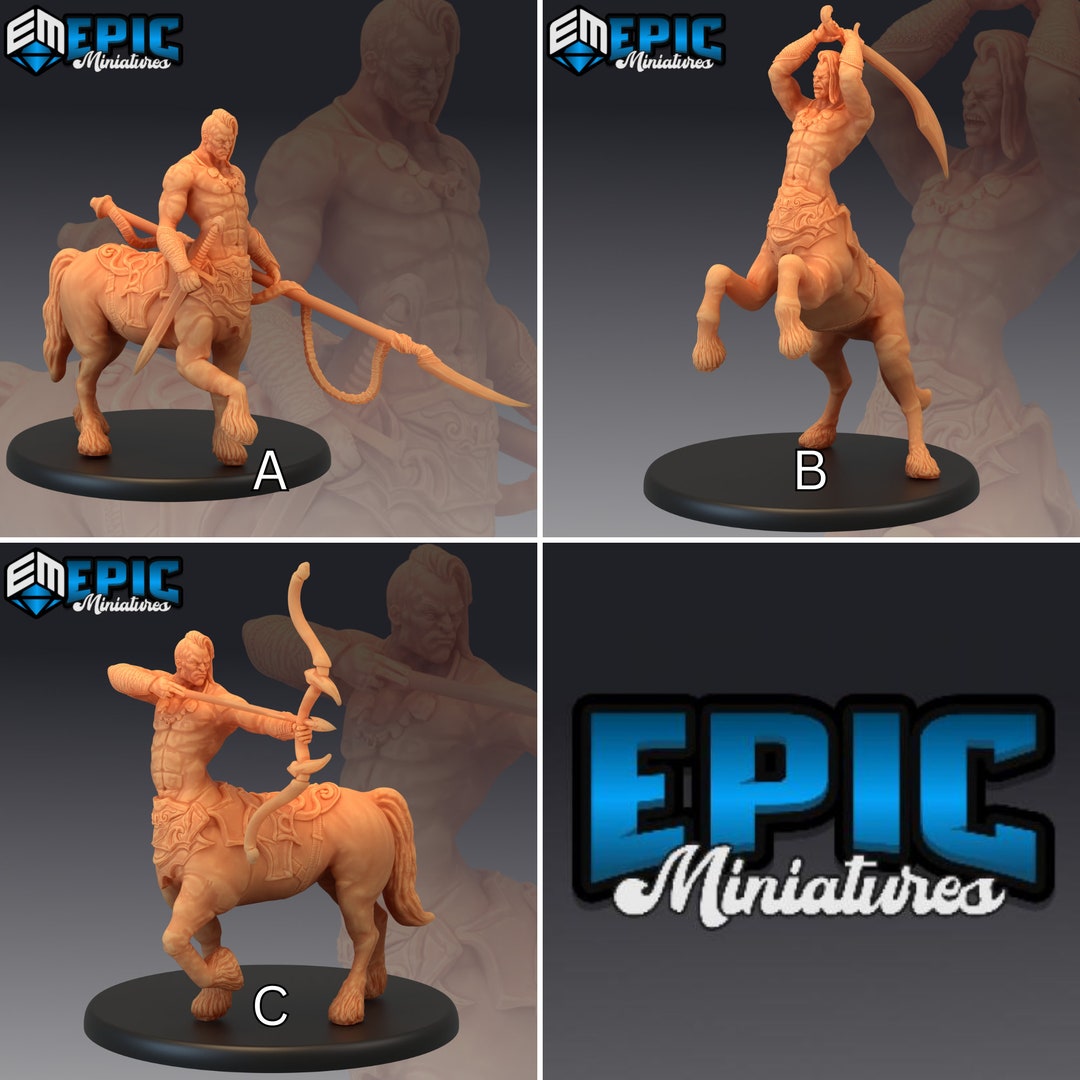 Centaur 50mm Base 3d Printed Miniature Sculpted by Epic Miniatures - Etsy