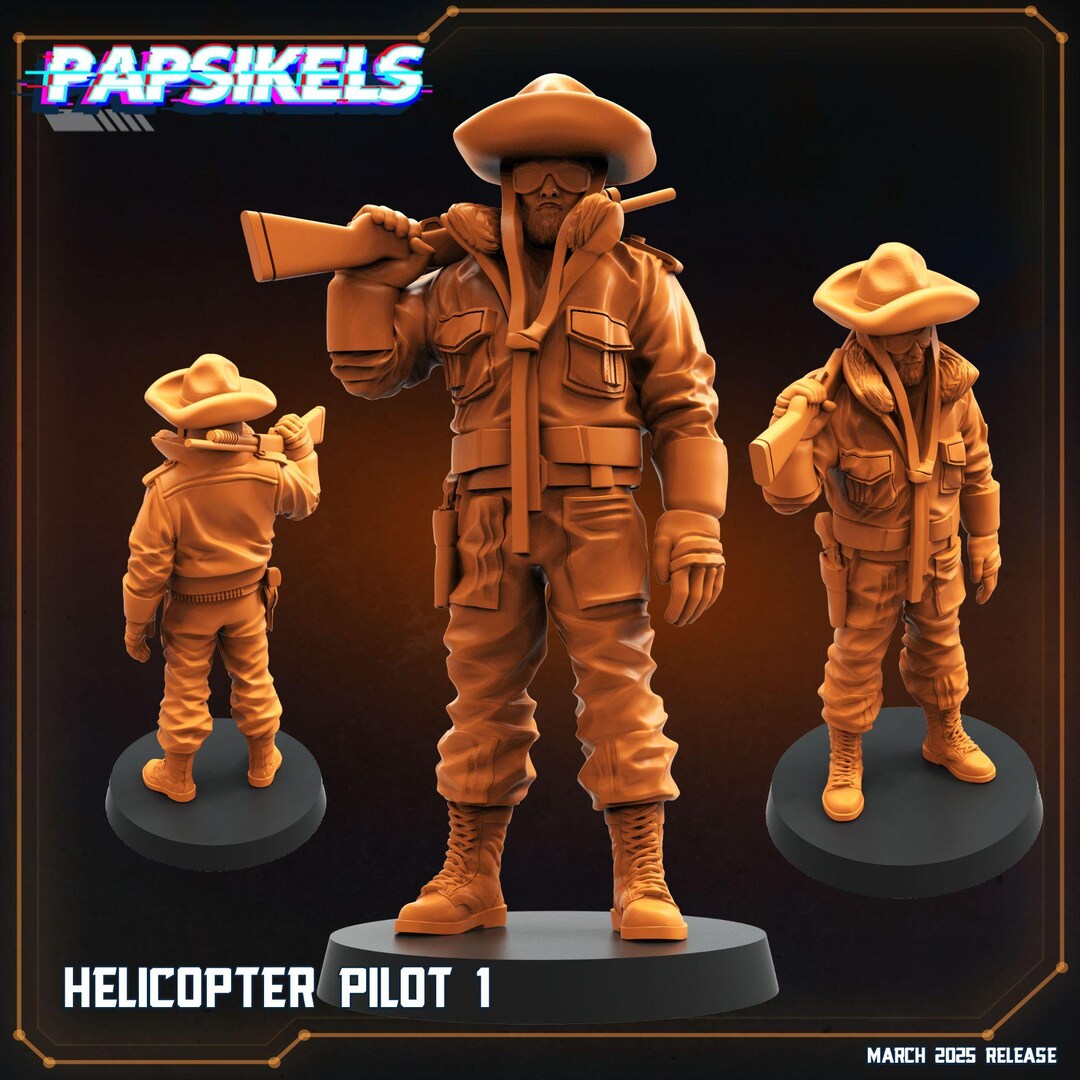 Helicopter Pilot - 3d Printed Miniature Sculpted by Papsikels ...