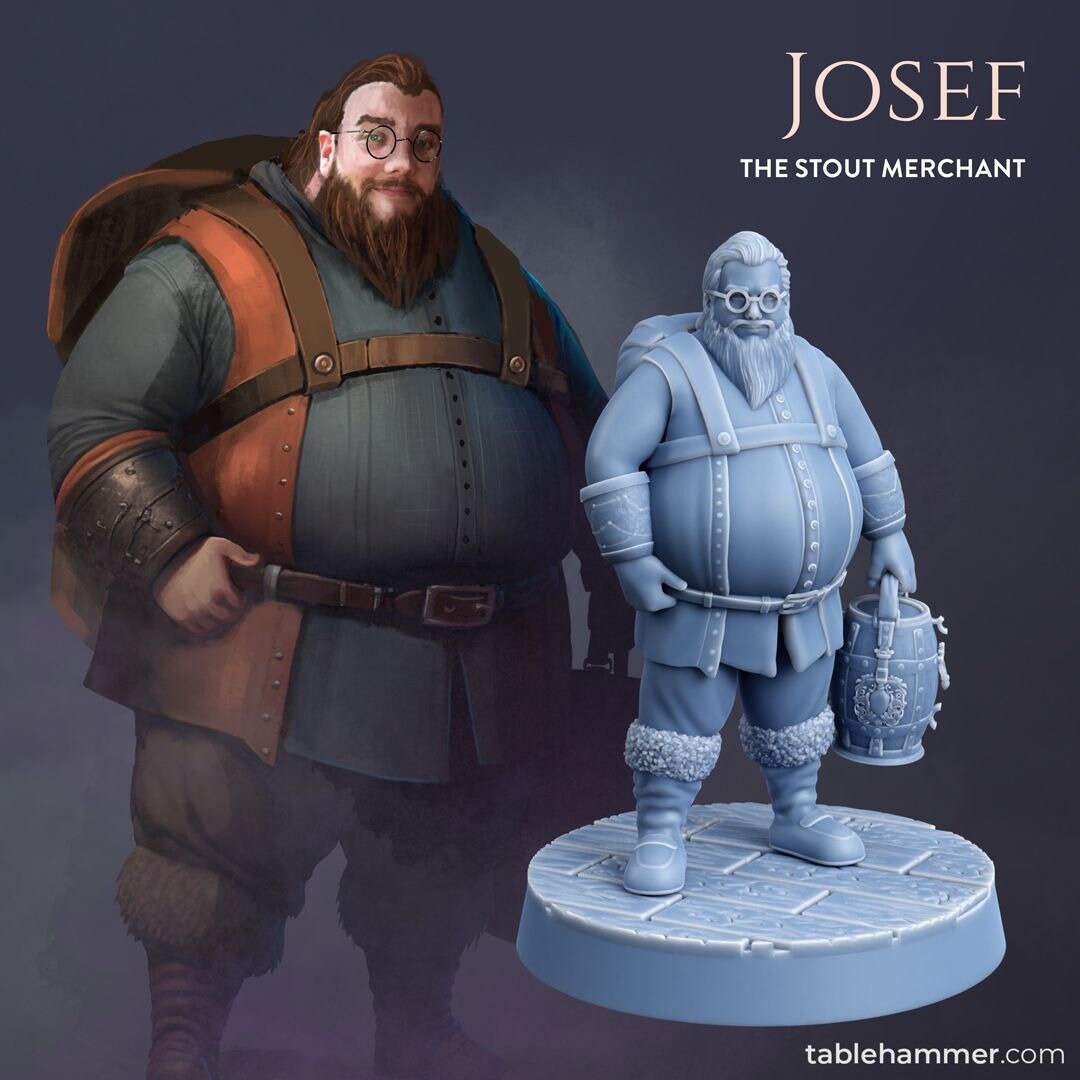 Josef, the Stout Merchant - 3d Printed Miniature - Etsy