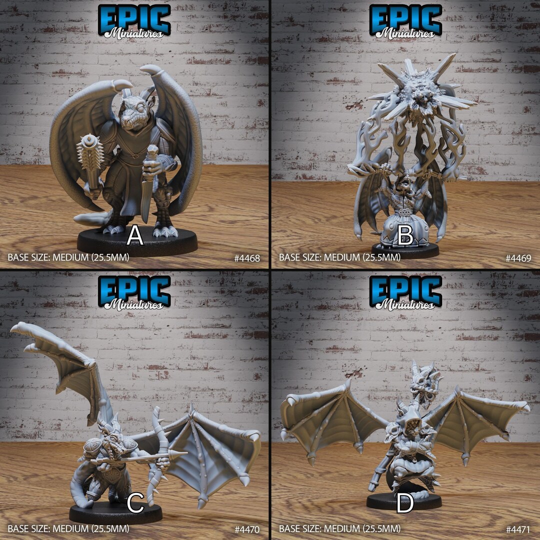Winged Kobold Tribe 3d Printed Miniature Sculpted by Epic Miniatures - Etsy