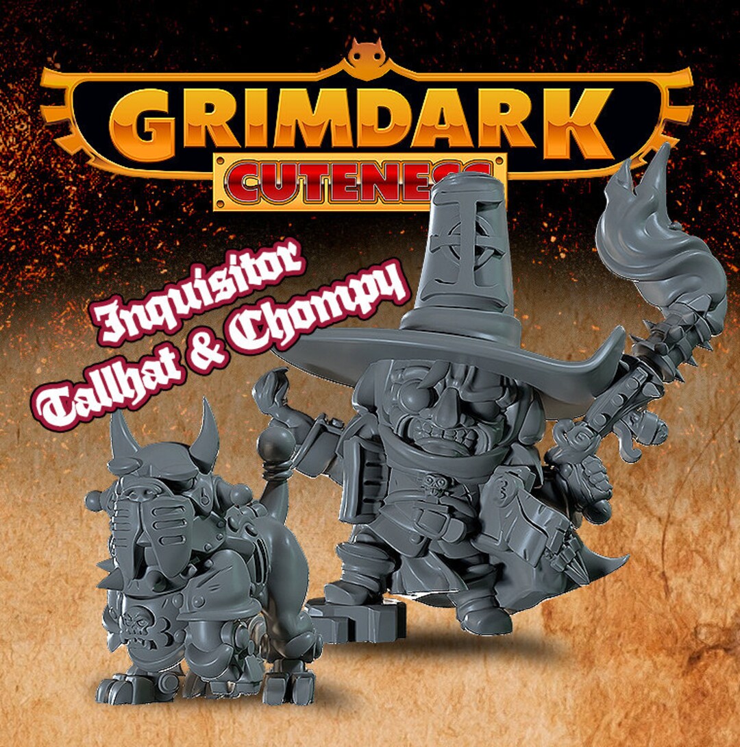 Inquisitor Tallhat & Chompy - 3d Printed Grim Chibi Miniature - Etsy UK