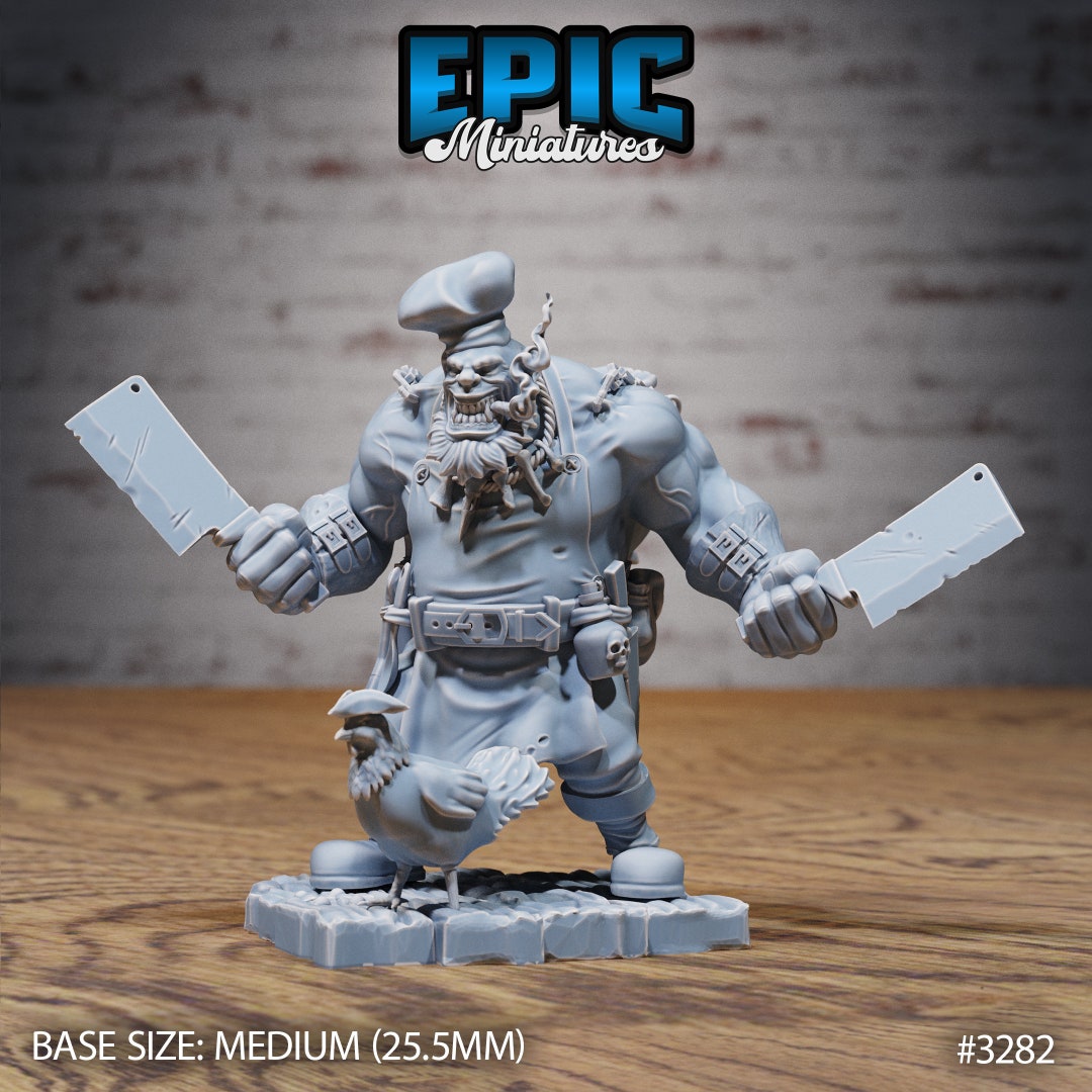 Orc Pirate Cook 3d Printed Miniature Sculpted by Epic Miniatures - Etsy