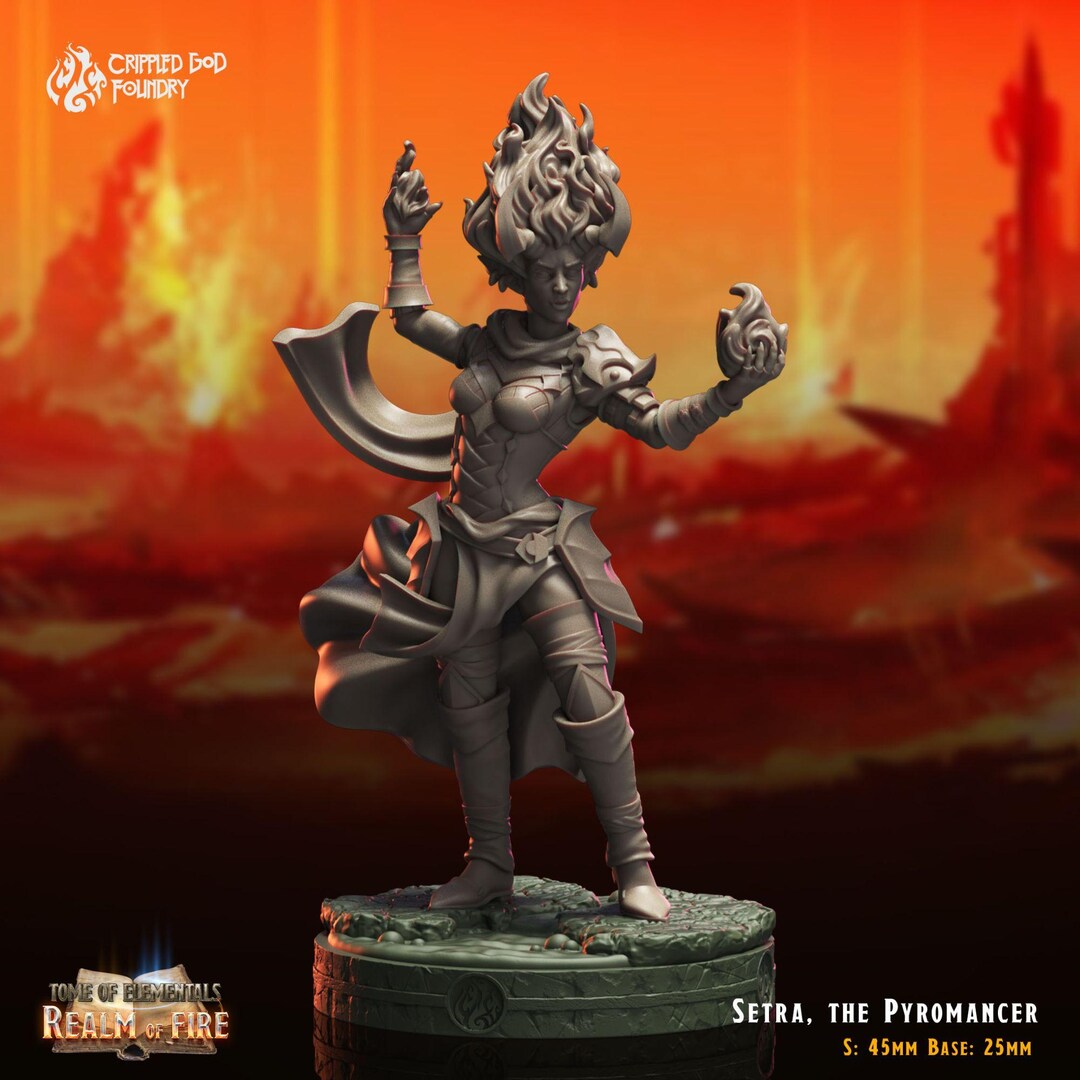 Setra the Pyromancer - 3d Printed Miniature Sculpted by Crippled God ...