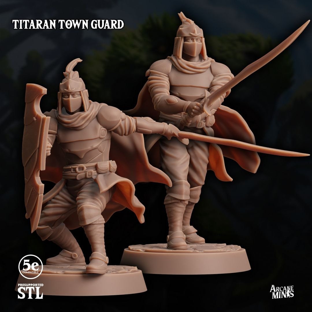 Titaran Town Guard - 3d Printed Miniature by Arcane Minis - Etsy