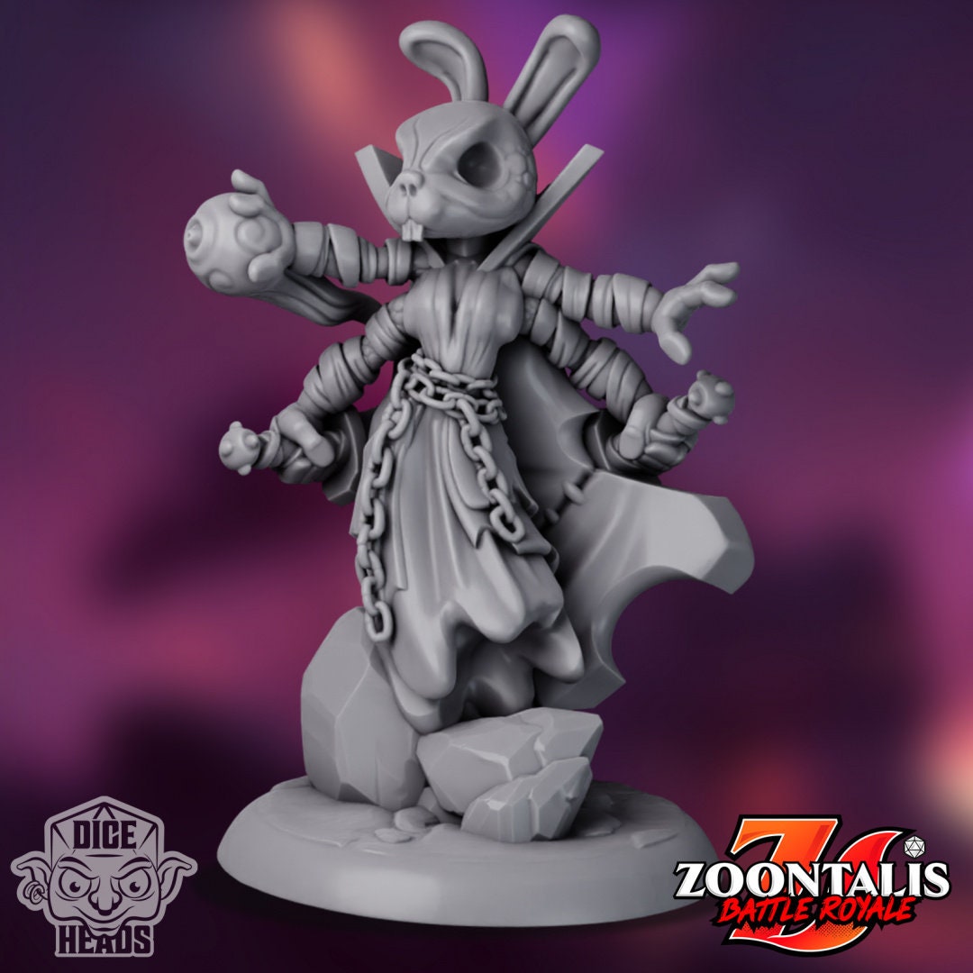 Necro Bunny - 3d Printed Miniatures Sculpted by Dice Heads - Etsy