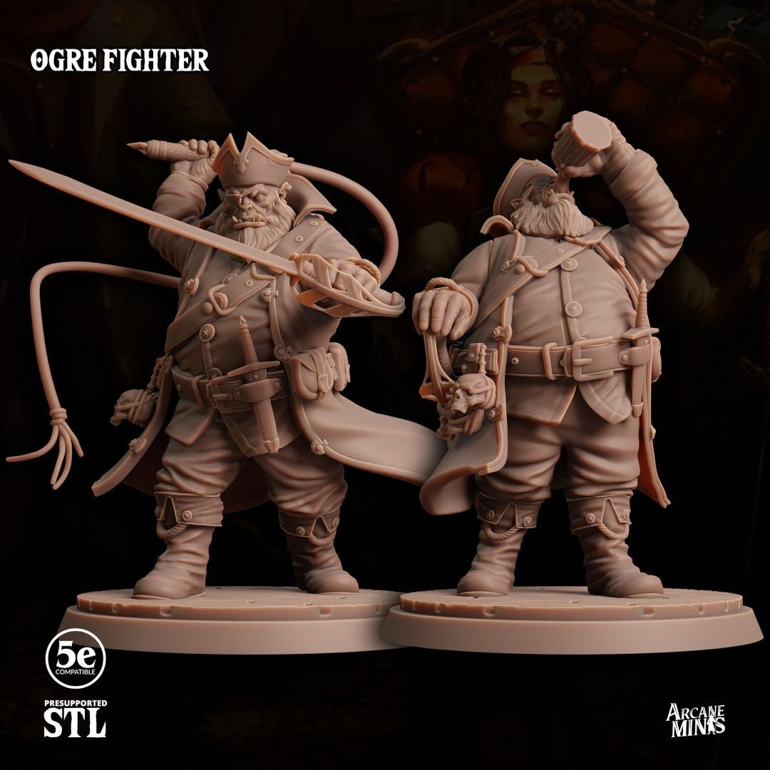 Ogre Fighter - 3d Printed Miniature by Arcane Minis - Etsy