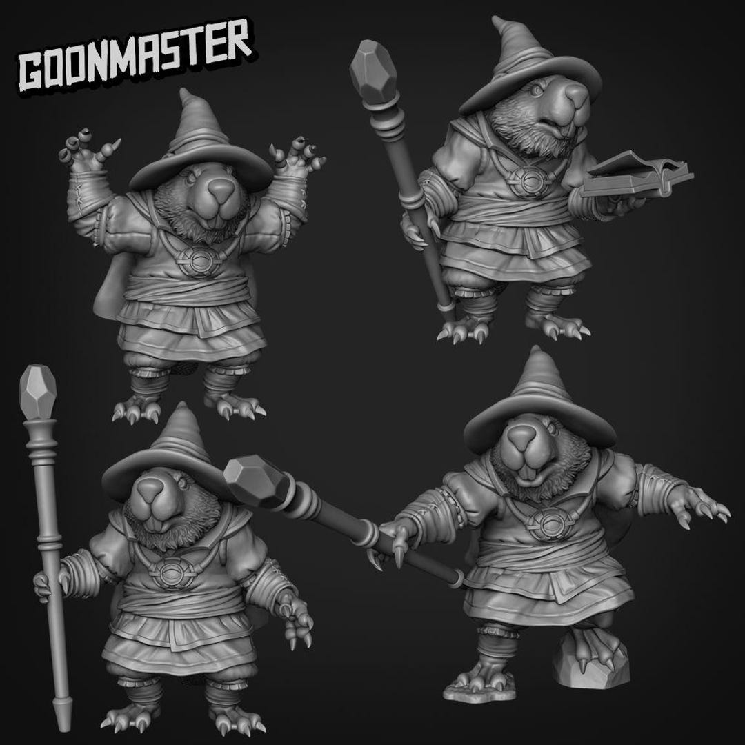 Beaver Wizard 3d Printed Miniature Sculpted by Goon Master Games - Etsy