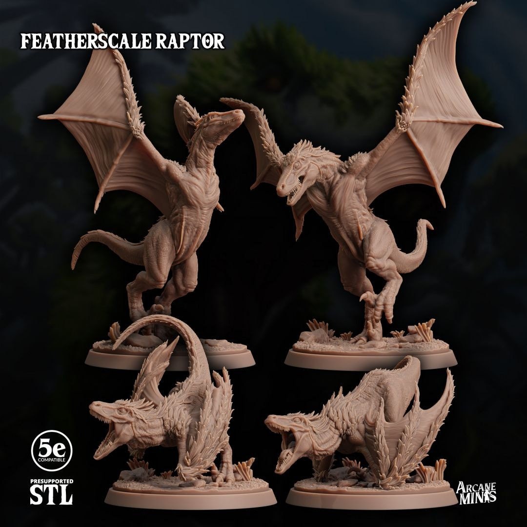 Featherscale Raptor - 3d Printed Miniature by Arcane Minis - Etsy