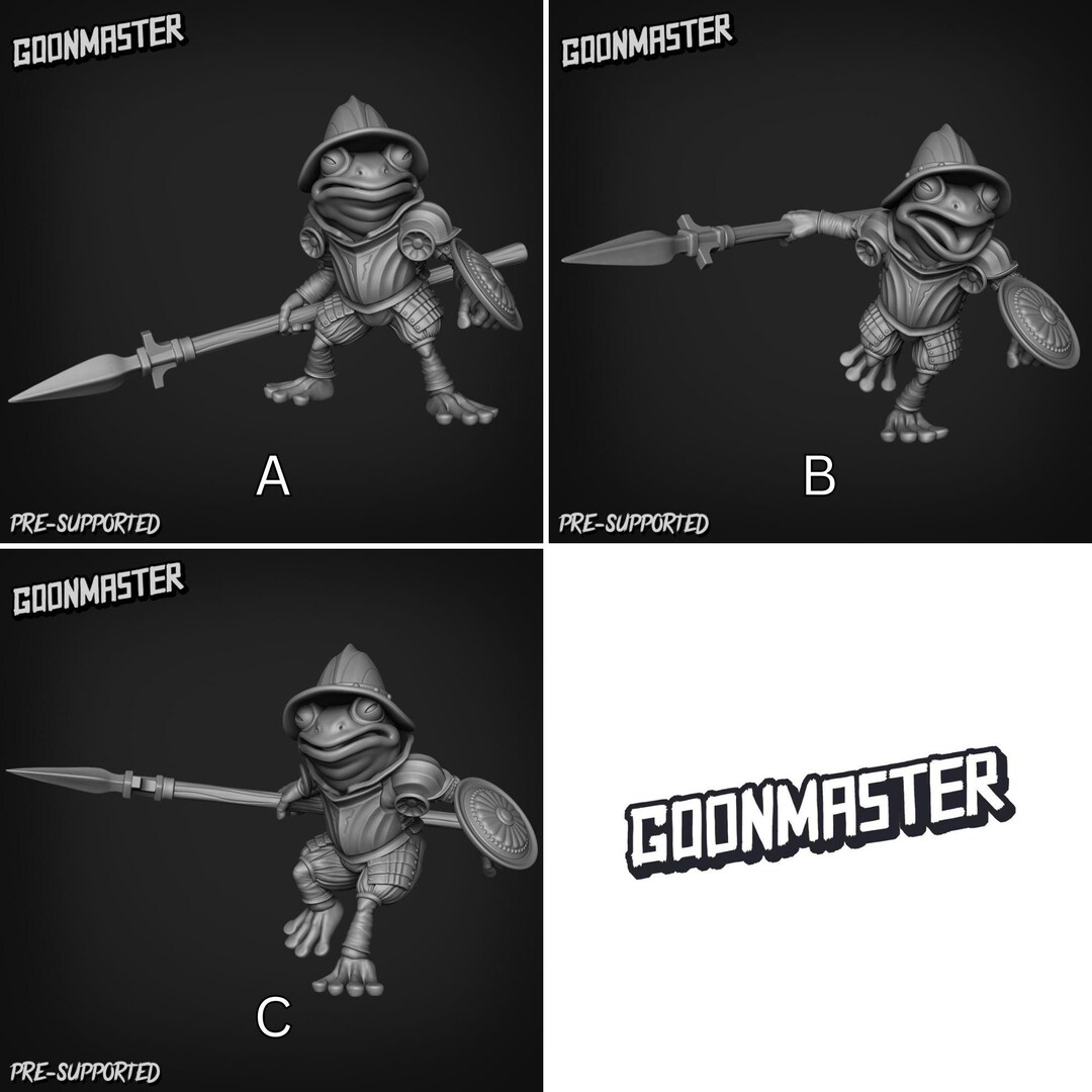 Fancy Frog Spearman 3d Printed Miniature Sculpted by Goon Master Games ...