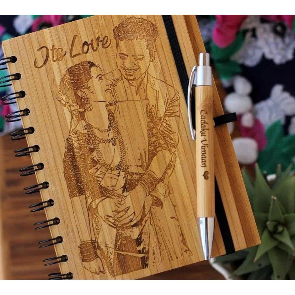 Wooden Diary With Custom Name & Picture Engraved - Etsy