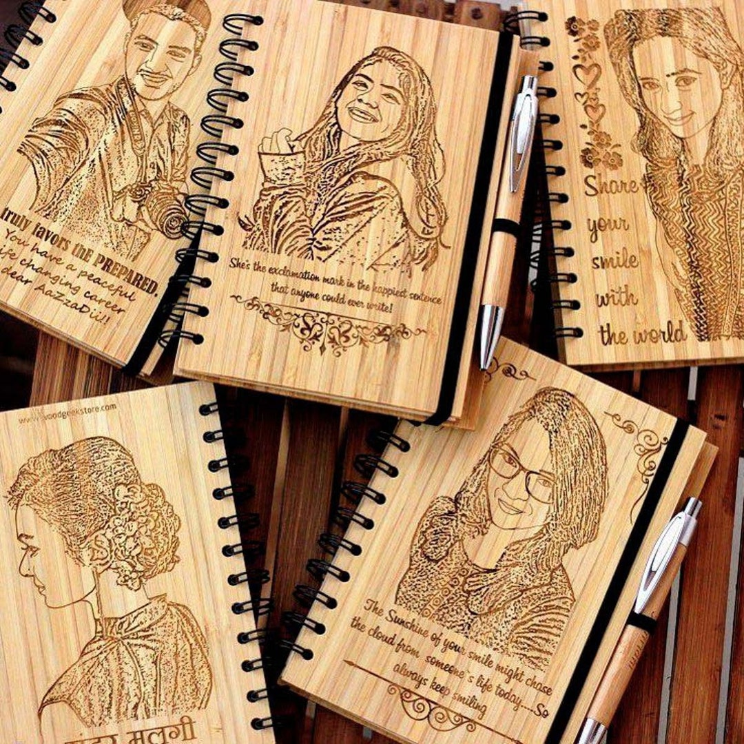 Wooden Diary With Custom Name & Picture Engraved - Etsy