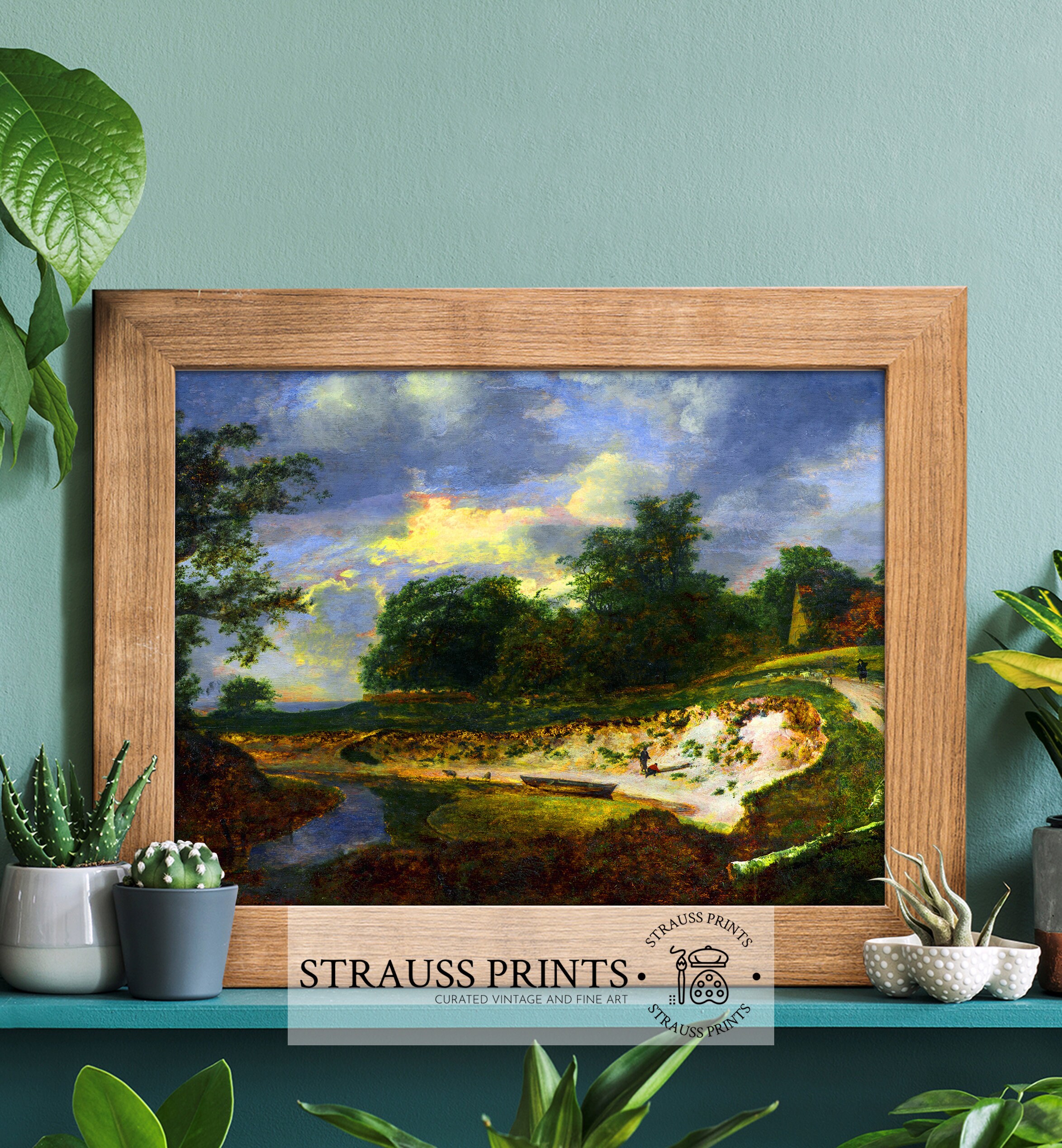 Riverbed With Sandy Beach and Cliff | Oil on Canvas | Painting ...