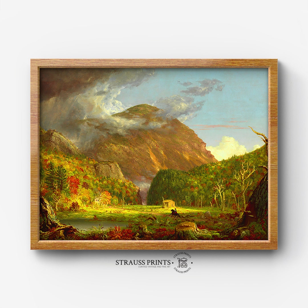White Mountain Notch Wall Art Vintage Oil Painting New Hampshire ...