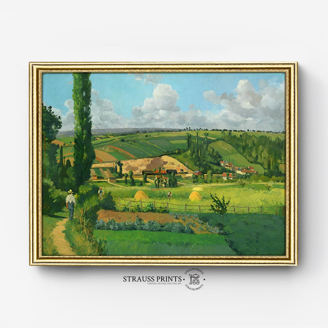 French Farm Country Landscape | Rustic | Art Print | Oil on Canvas ...