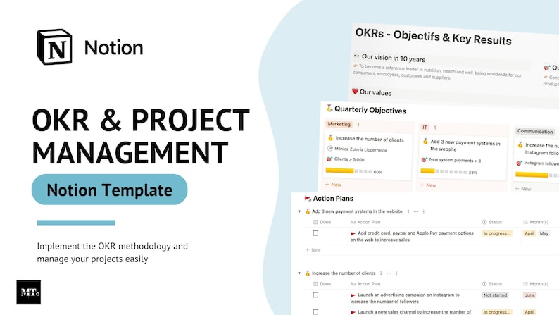 OKR Notion Template - Objectives and Key Results & Project Management ...