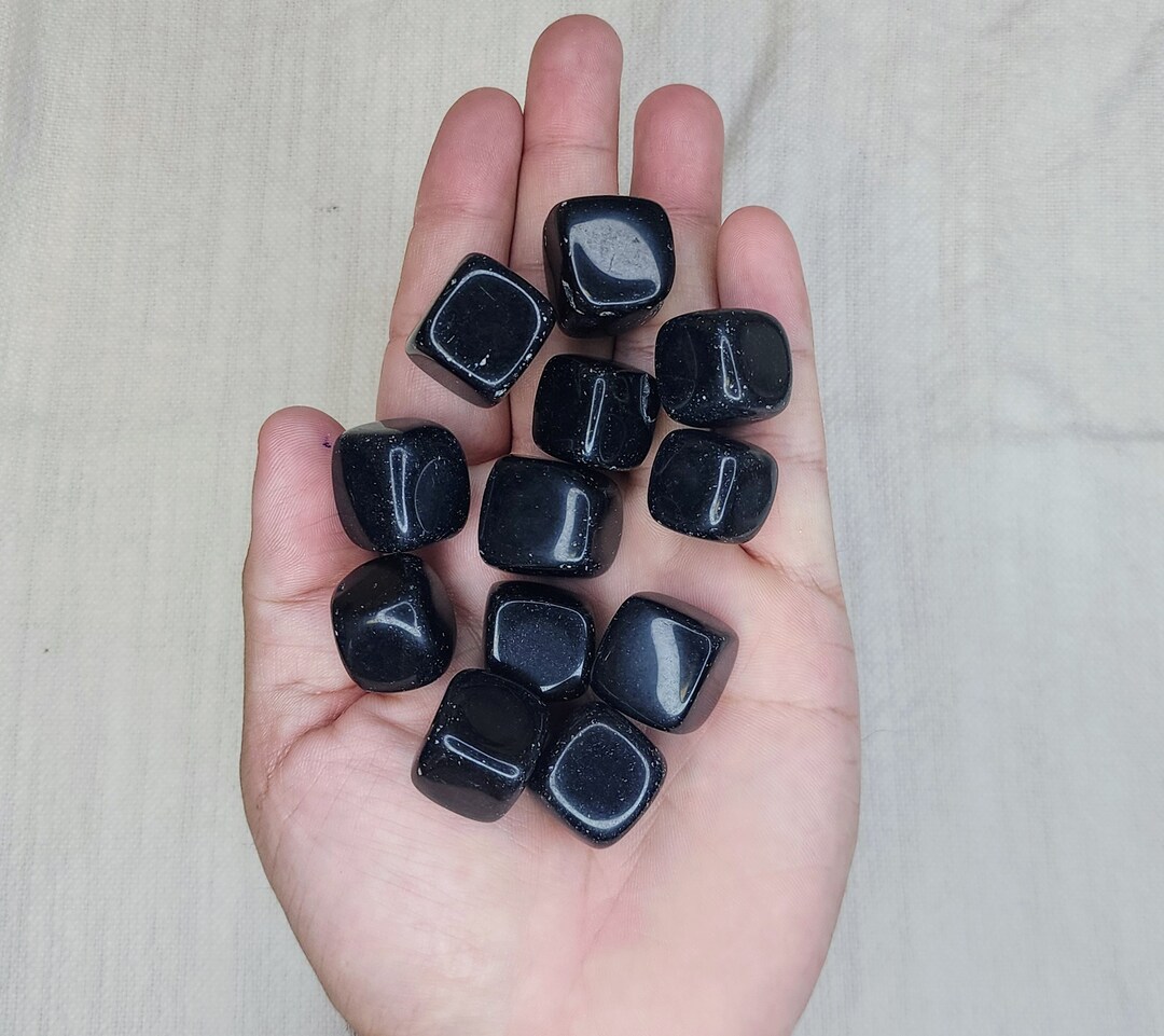 Natural Smooth Black Obsidian Cube - Block Negativity - Smooth Black ...