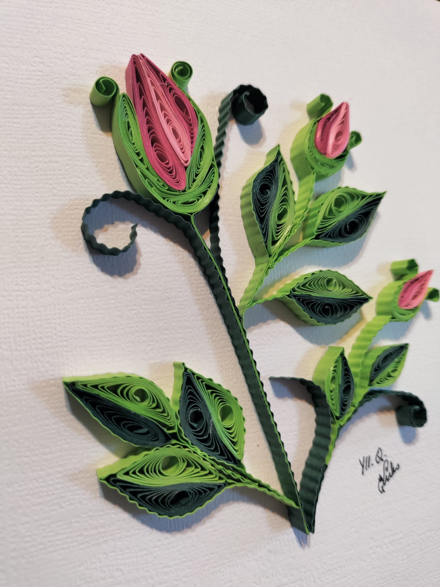 Pink Rose Buds-quilling Art - Etsy