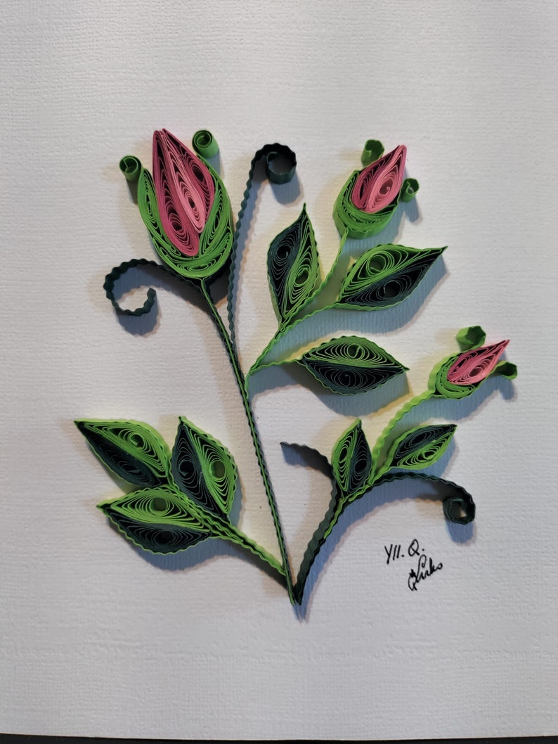 Pink Rose Buds-quilling Art - Etsy