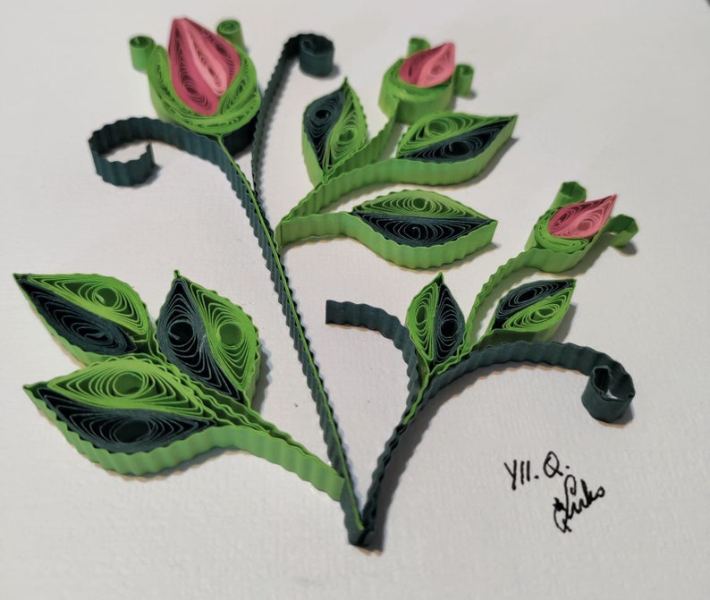 Pink Rose Buds-quilling Art - Etsy