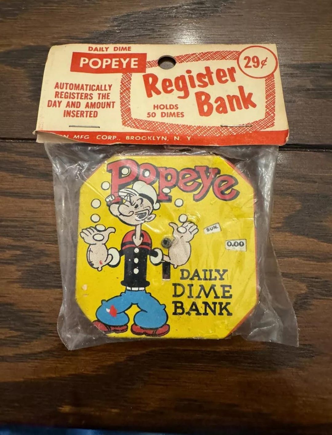 New "old Stock" Popeye Daily Dime Bank “original Packaging” - Etsy