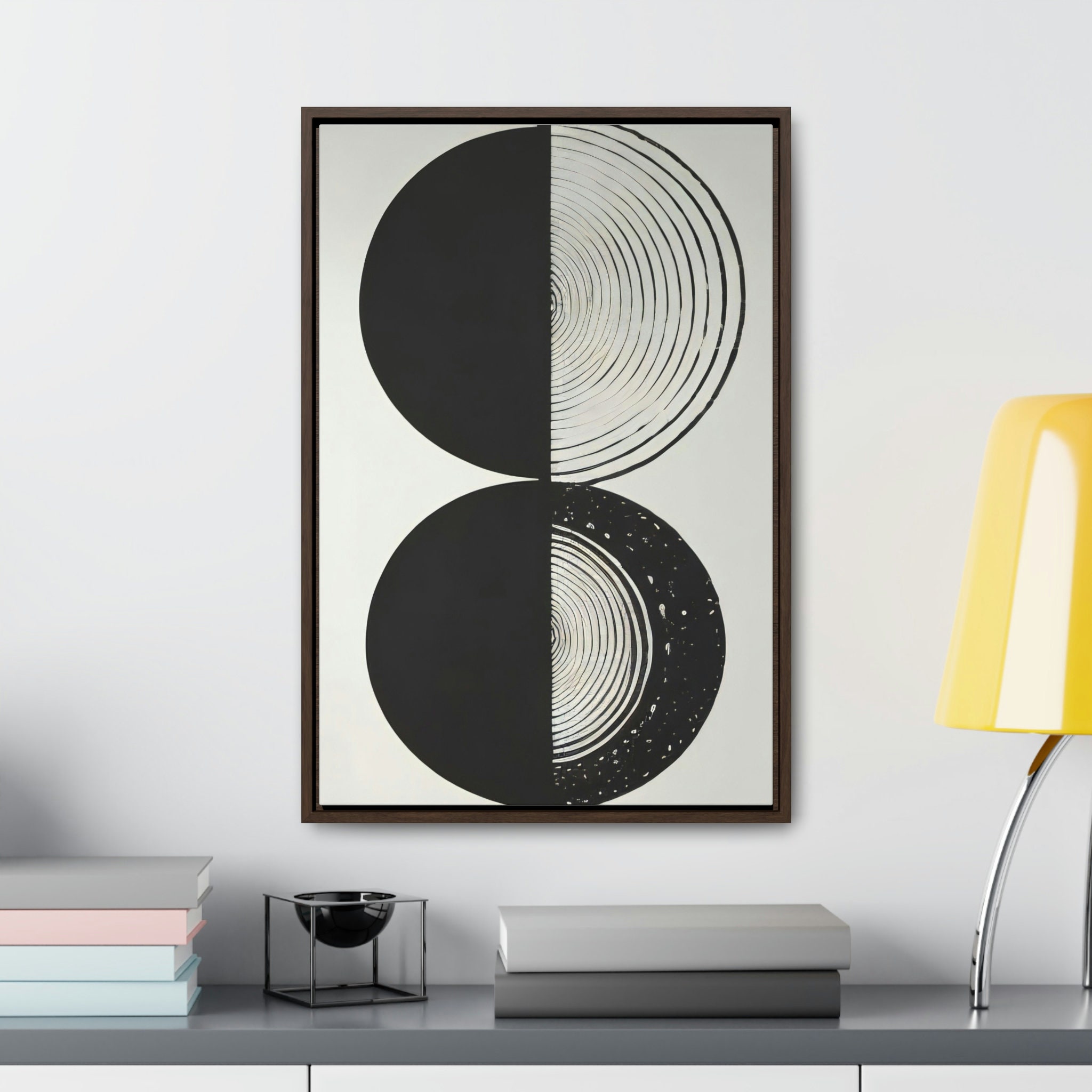 Framed Canvas Print: Two Abstract Circles Wall Art | Gallery Canvas ...
