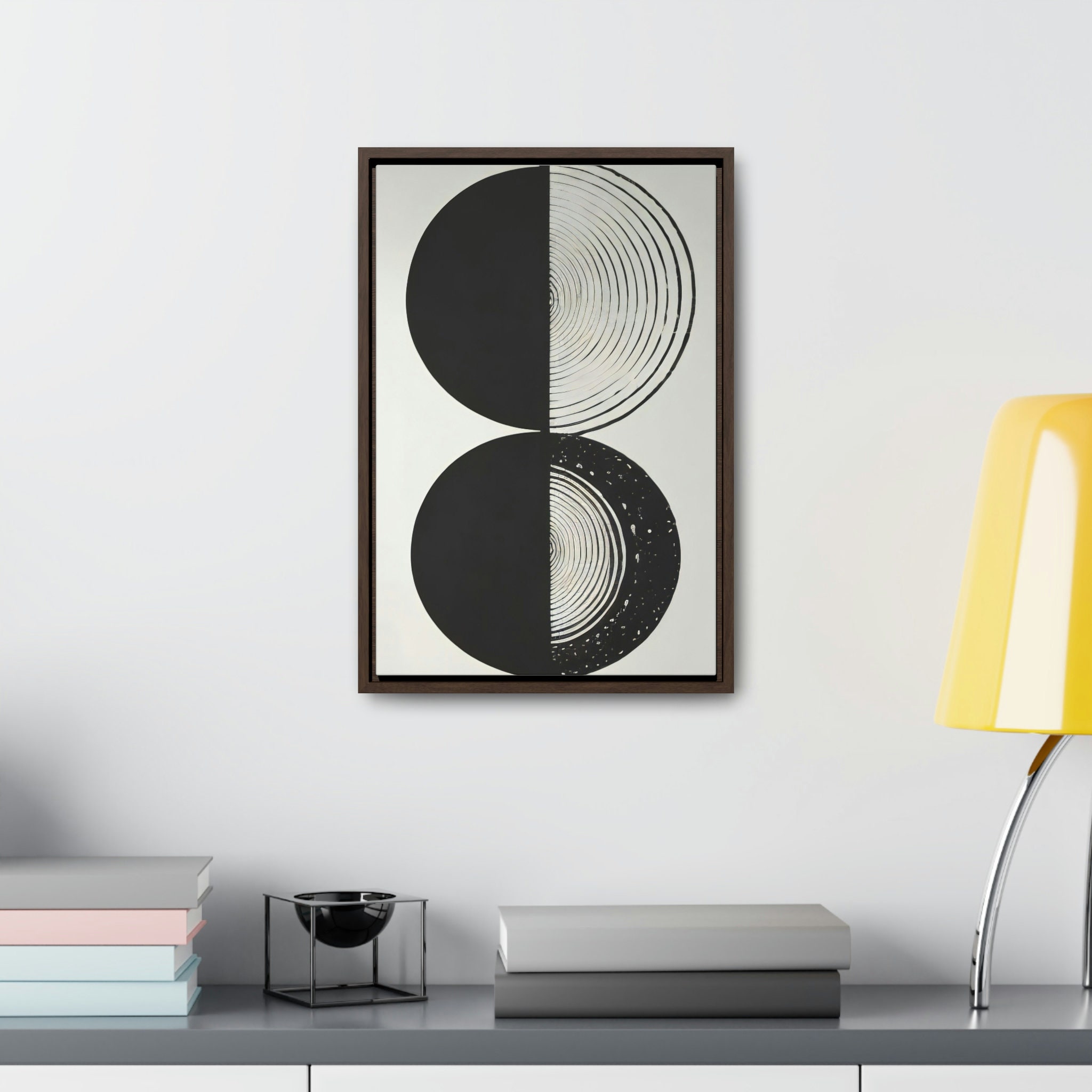 Framed Canvas Print: Two Abstract Circles Wall Art | Gallery Canvas ...