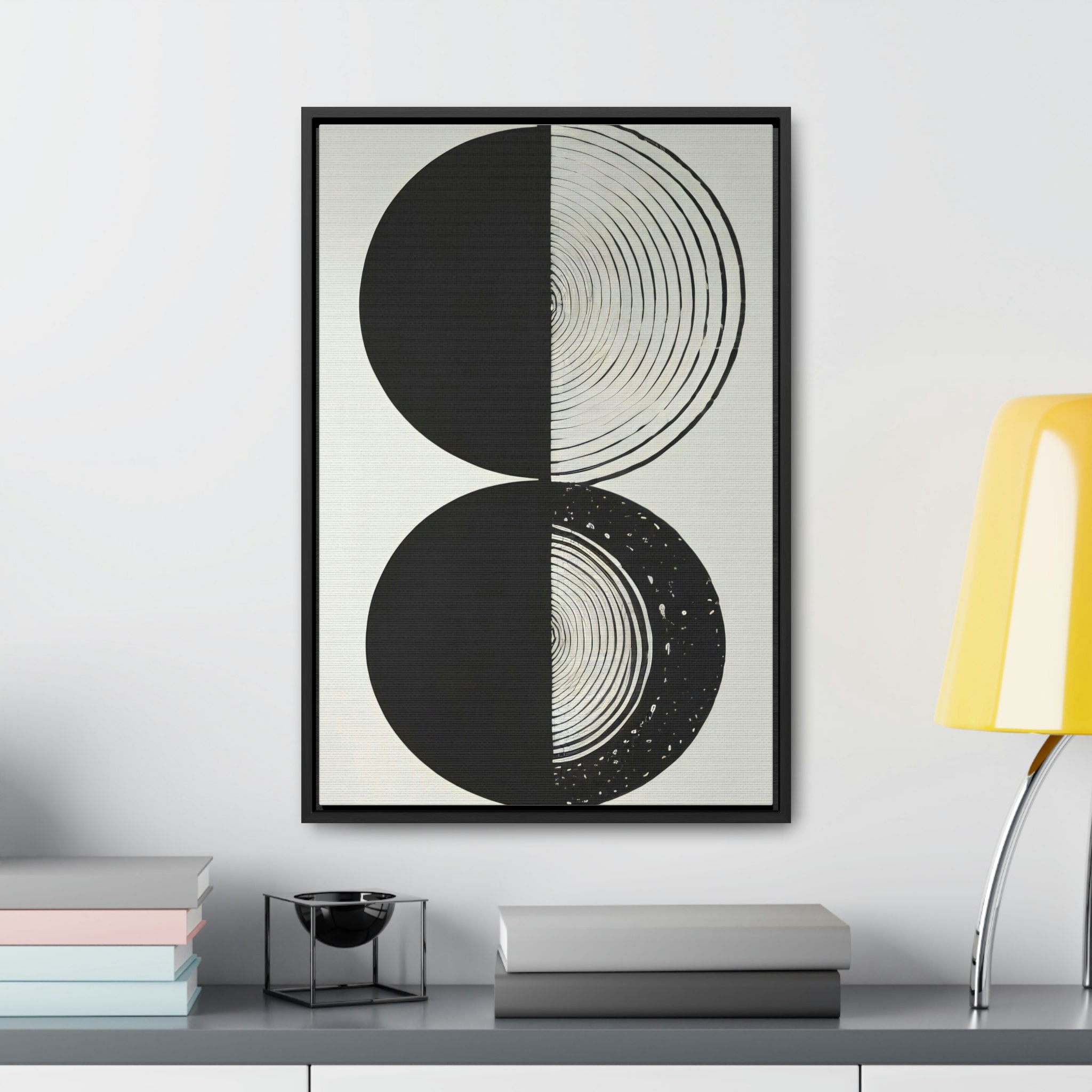 Framed Canvas Print: Two Abstract Circles Wall Art | Gallery Canvas ...