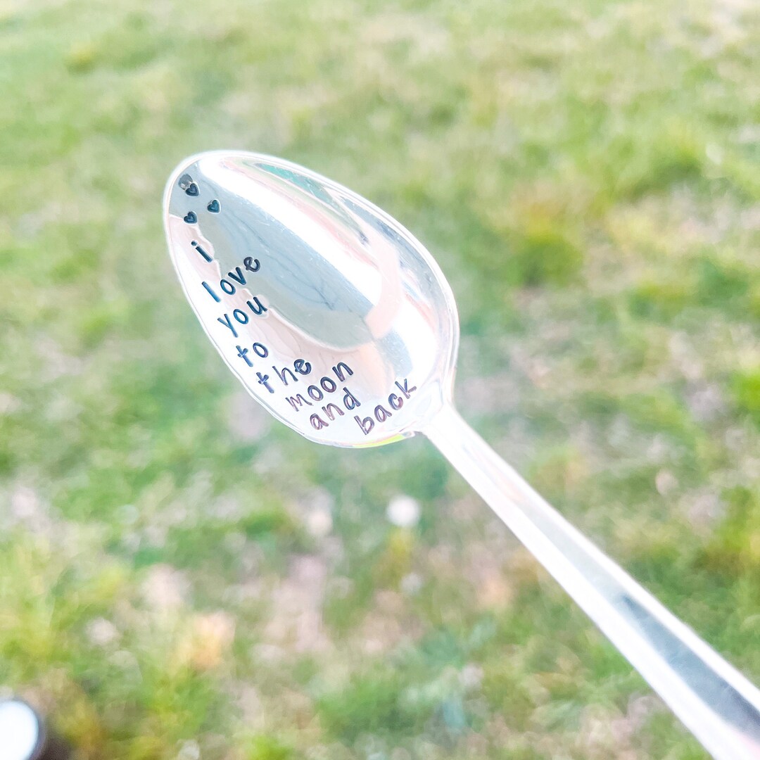 Vintage Silverplated Custom Stamped Spoon, I Love You to the Moon and ...
