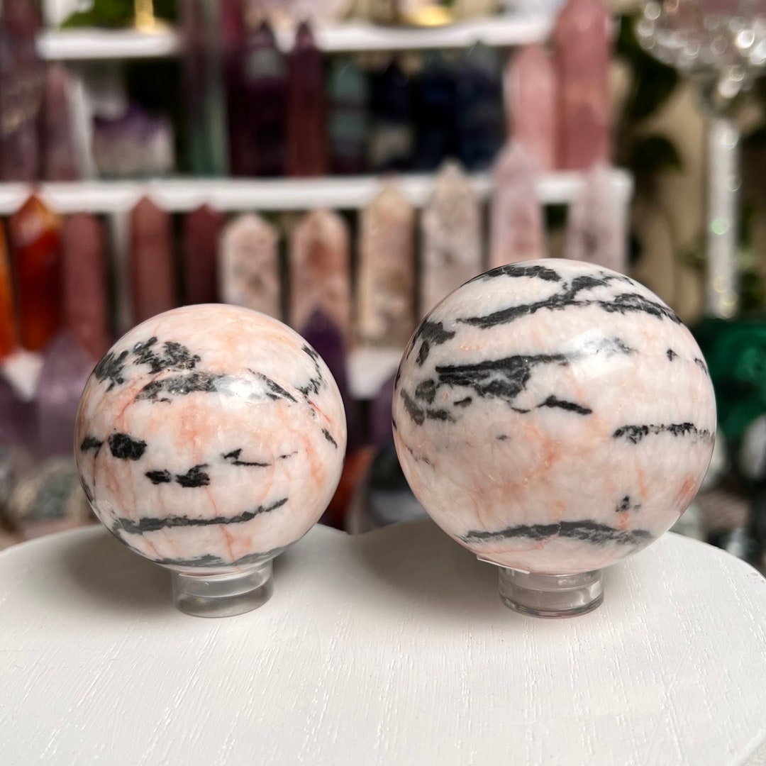 Pink Zebra Jasper Spheres - Etsy