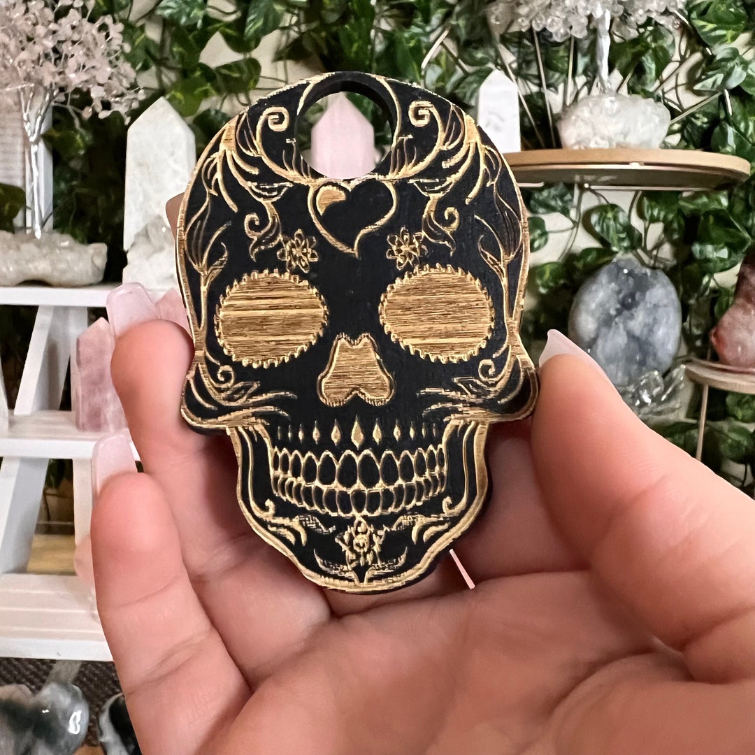 Wood Black Skull Sphere Stand - Etsy