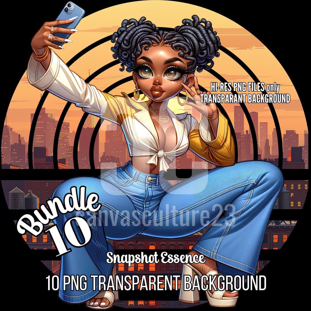 10 Urban Chic Animated Female Character, Stylish Digital Art Bundle for ...