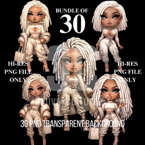 Chibi-style Curvy African American Woman PNG Fashionable, Sassy ...