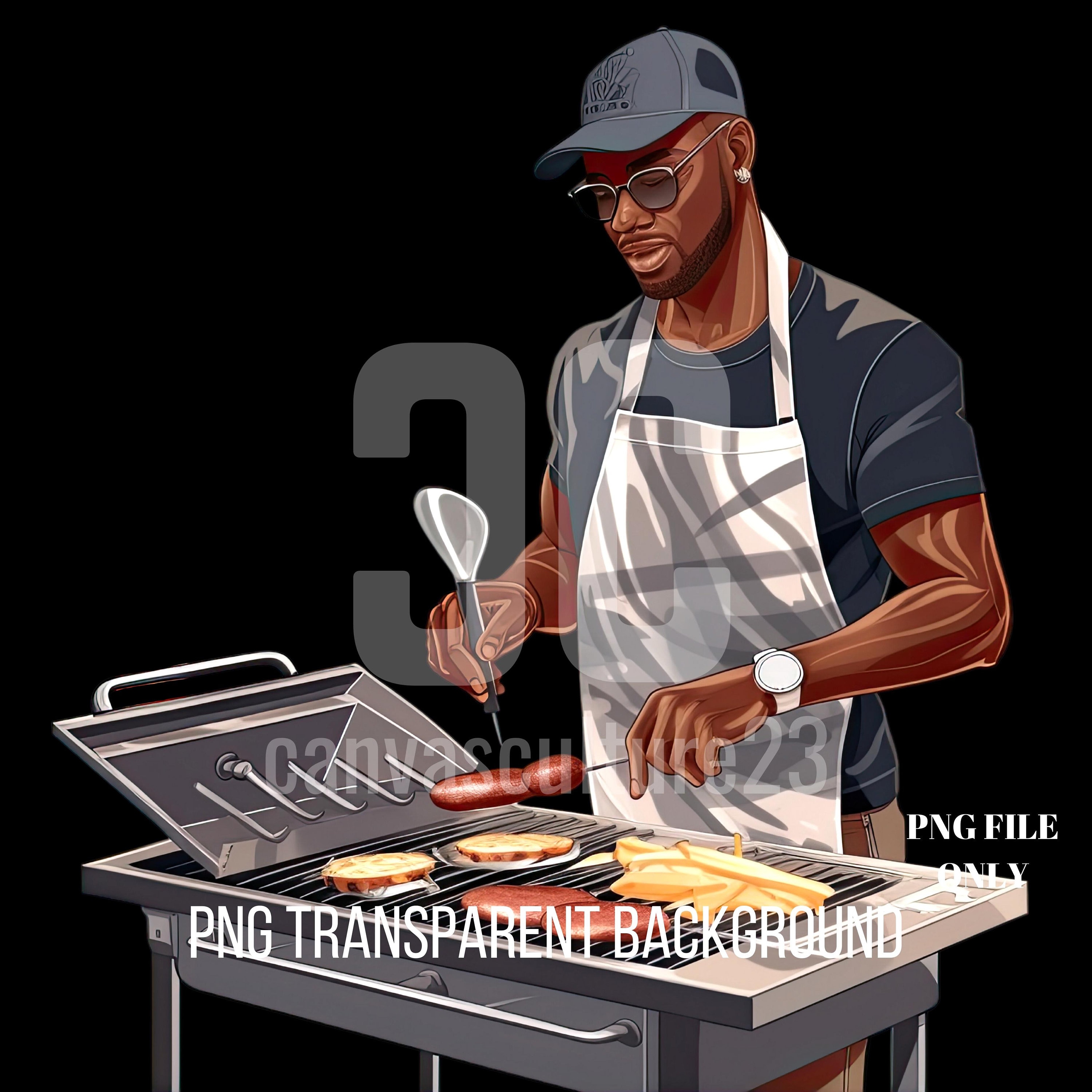 10 for 10 Summer Grill Master PNG Bundle Black Man Cooking - Etsy