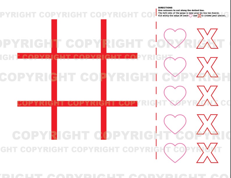 Valentine's Tic Tac Toe Printable - Etsy