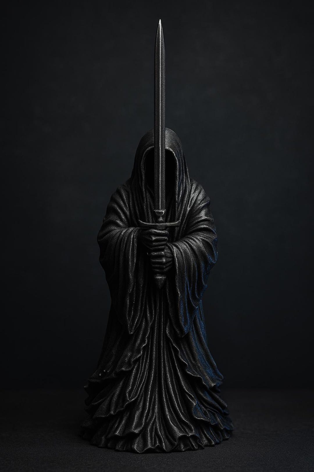 Nazgul Dark Hooded Wraith Figurine | Gothic Fantasy Decor | Black Sword ...