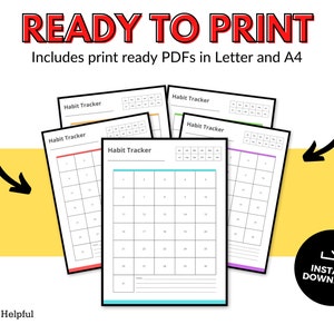 Monthly Habit Tracker Printable Routine Tracker Canva Template Habit ...