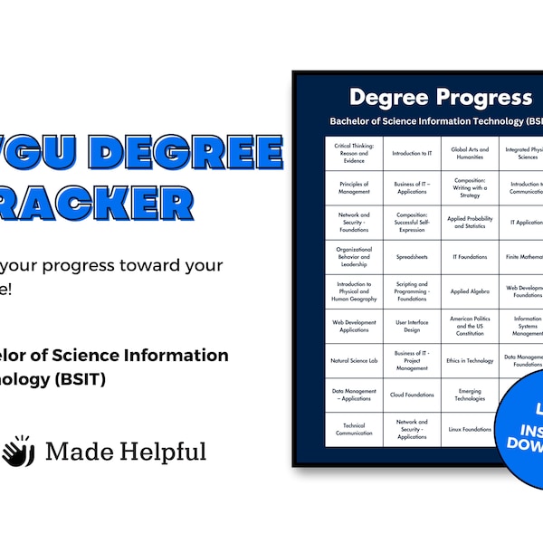 Wgu It Course Tracker - Etsy