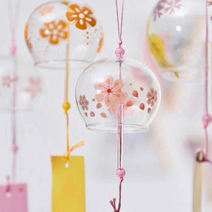 Sakura Glass Wind Chimes: Japanese Meditation Bell, 3-piece Set - Etsy