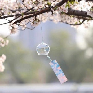 Sakura Glass Wind Chimes: Japanese Meditation Bell, 3-piece Set - Etsy