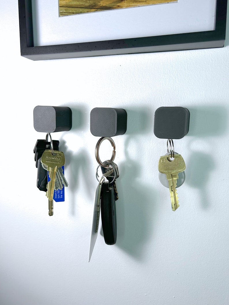 Minimalist Magnetic Key Holder pack of 3, Floating Key Holder, Key Rack ...
