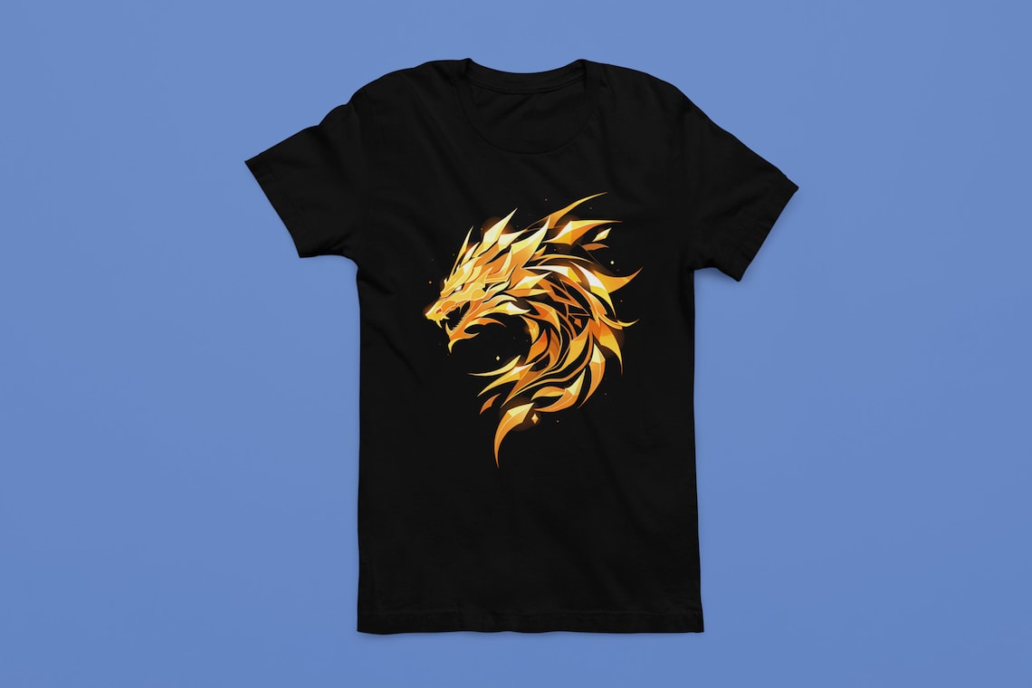 Gold Dragon T-shirt for Fantasy Lovers, Dragon Lover Gift, Mythical ...