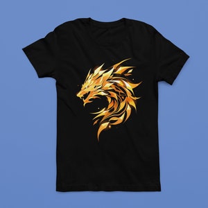 Gold Dragon T-shirt for Fantasy Lovers, Dragon Lover Gift, Mythical ...